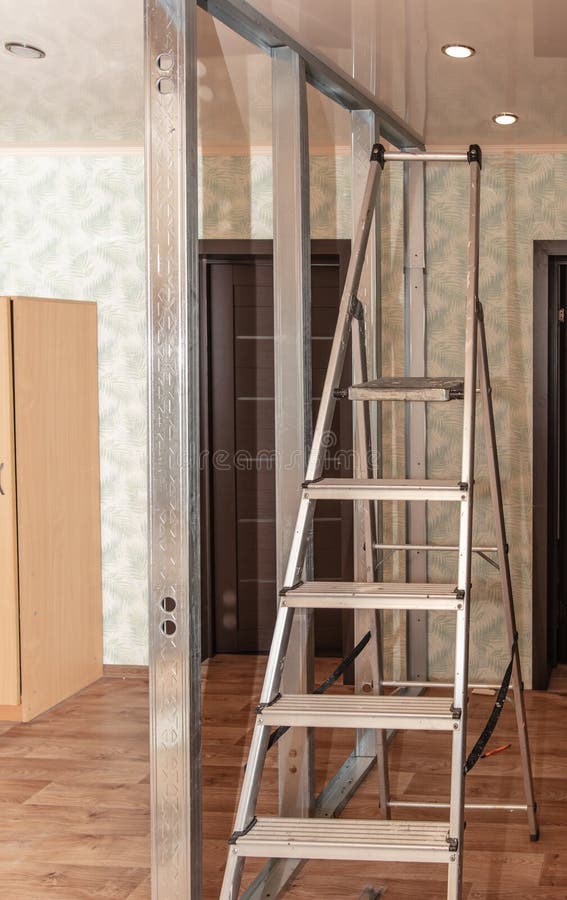 Metal Profile Frame for the Wall in the House Stock Photo - Image of ...