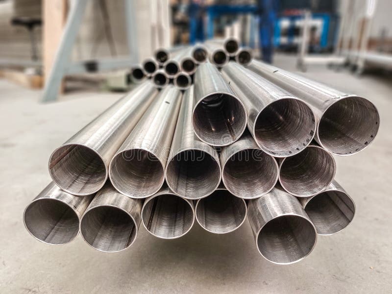 Metal profile pipe stock photo. Image of round, drum - 249781250