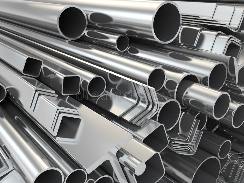 Metal Profile and Steel Pipes. Background. 3d Stock Illustration ...