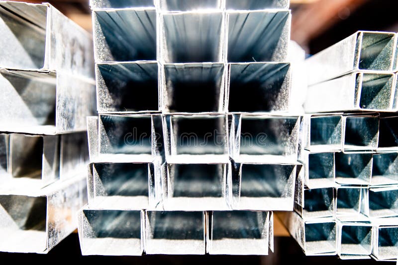 A Metal Profile Profile Pipe of Square Section for Construction, is ...