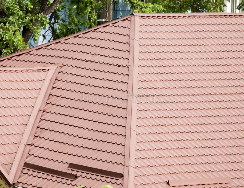 Metal Profile on the Roof of the House As a Background Stock Photo ...