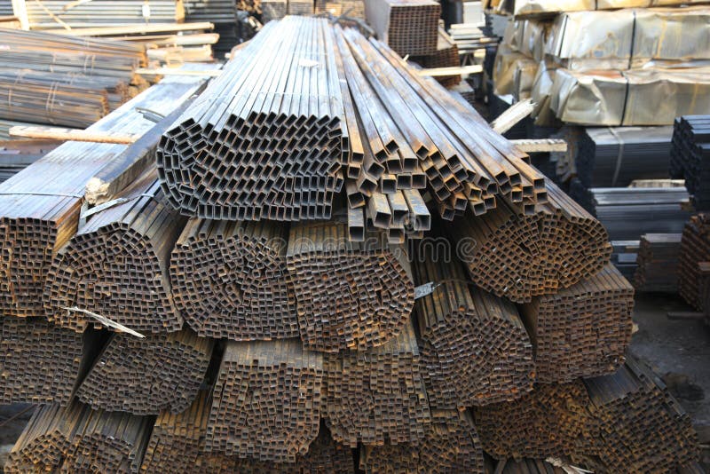 Metal profile square tube stock image. Image of storage - 48805015