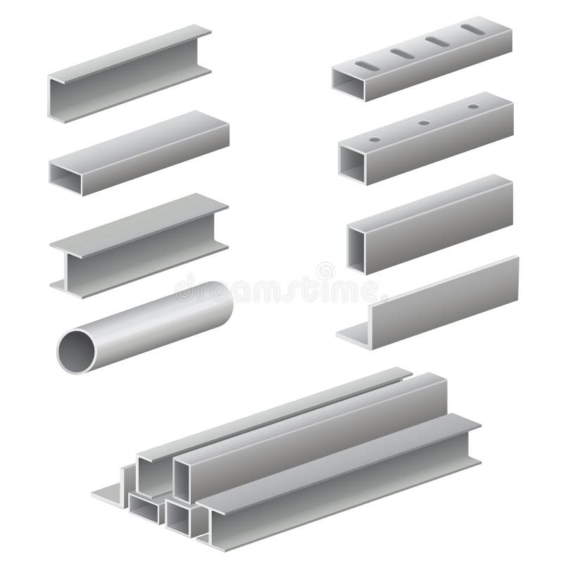 Metal Profile and Steel Pipes. Background. 3d Stock Illustration ...