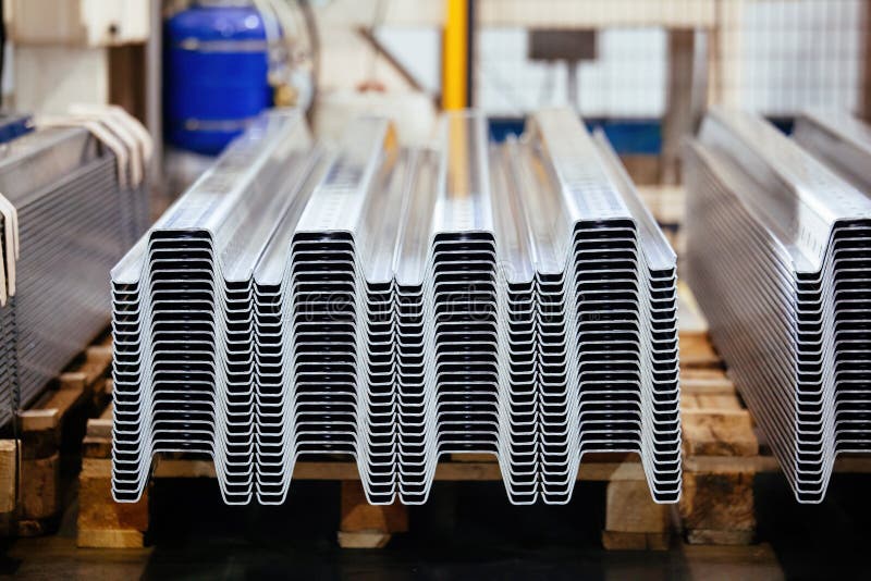 Metal Profiled Parts in Pack, Close Up Stock Image - Image of ...