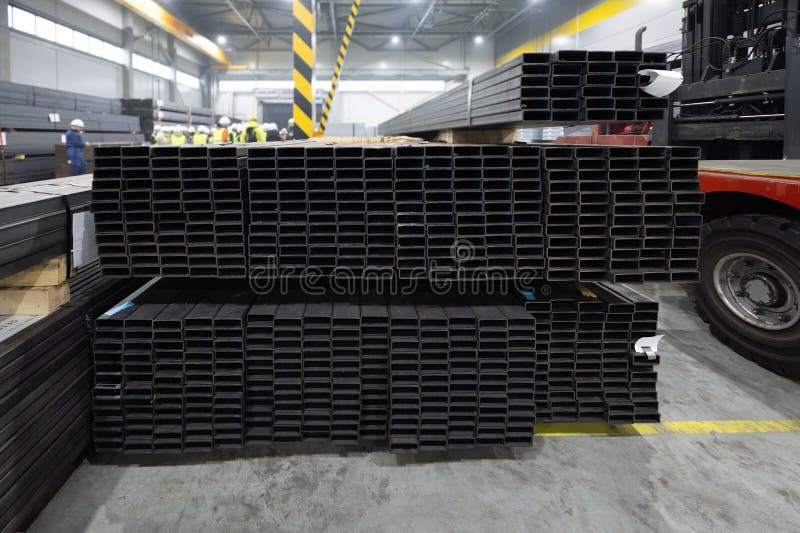 Metal Profiled Parts in Pack, Close Up Stock Image - Image of product ...