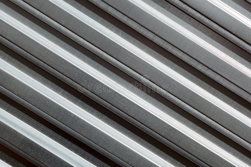 Metal Profiled Sheet Decking Stock Image - Image of closeup, shiny ...