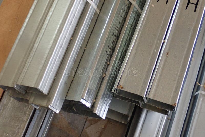 Metal Profiles for Building on a Construction Site Stock Image - Image ...