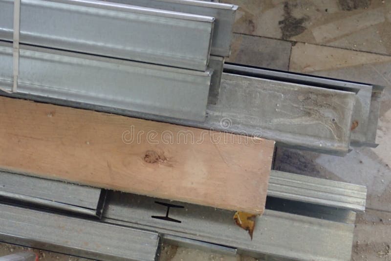 Metal Profiles for Building on a Construction Site Stock Photo - Image ...