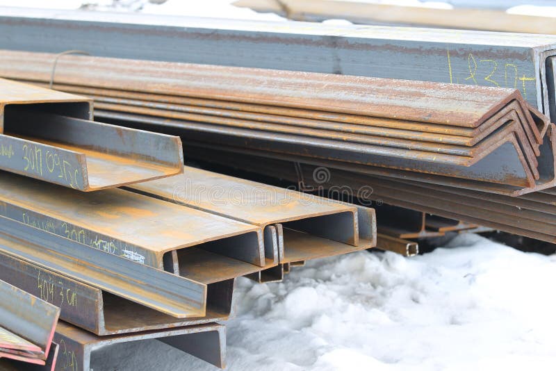 Metal profiles channel stock photo. Image of iron, construction - 48037736