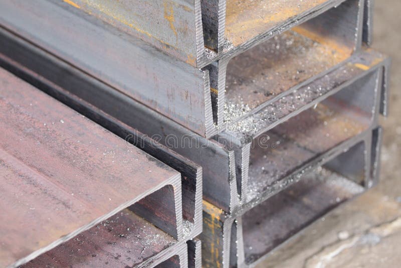 Metal profiles channel stock image. Image of construction - 48039651