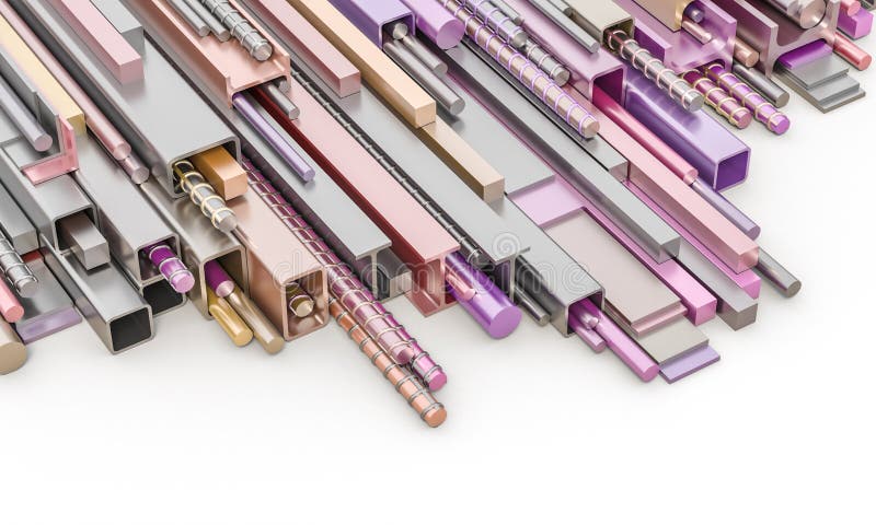 Metal Profiles of Different Types and Sections Stock Illustration ...