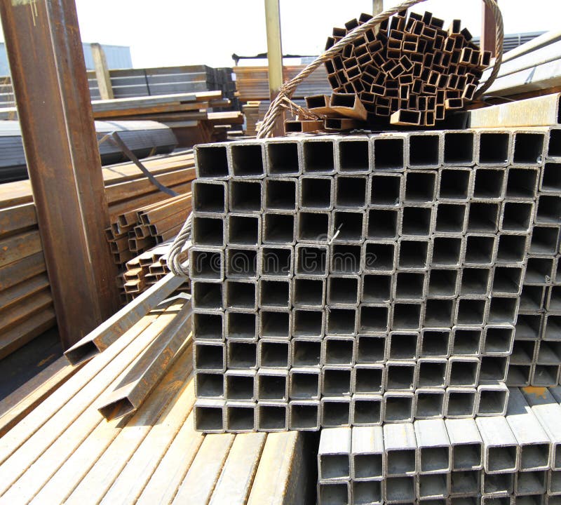 Metal Profiles Square Rectangular Pipe Stock Image - Image of packs ...