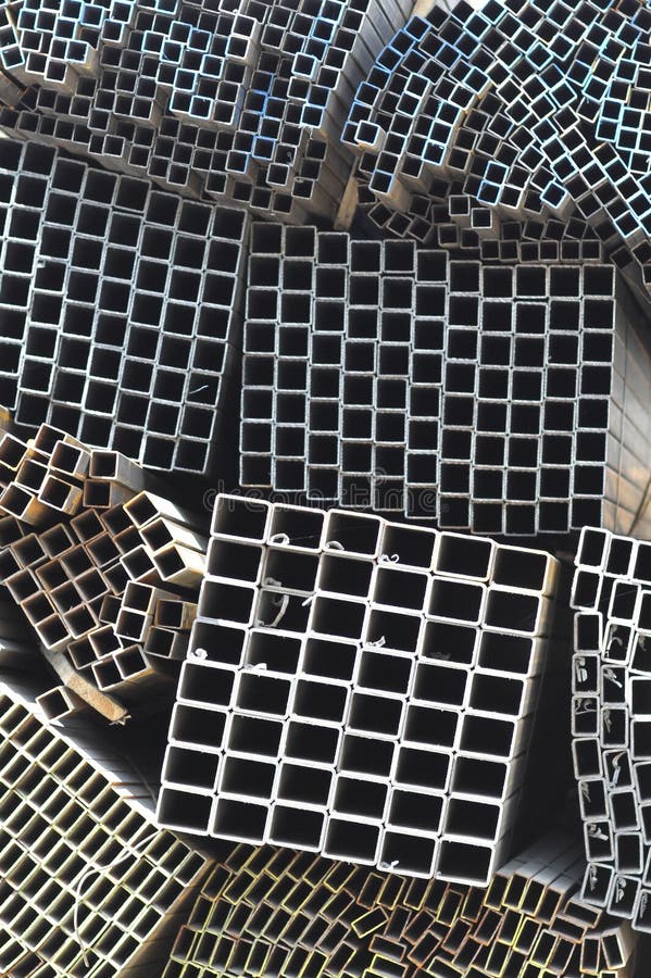 Metal Profiles Square Rectangular Pipe Stock Image - Image of handling ...