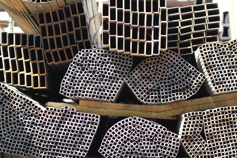 Metal Profiles Square Rectangular Pipe Stock Image - Image of ...