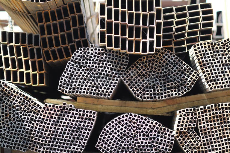 Metal Profiles Square Rectangular Pipe Stock Image - Image of ...