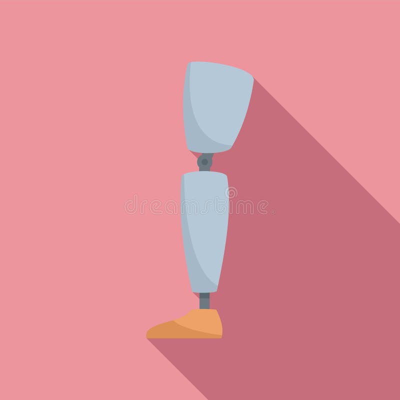 Metal Prosthetic Leg Icon, Flat Style Stock Vector - Illustration of ...