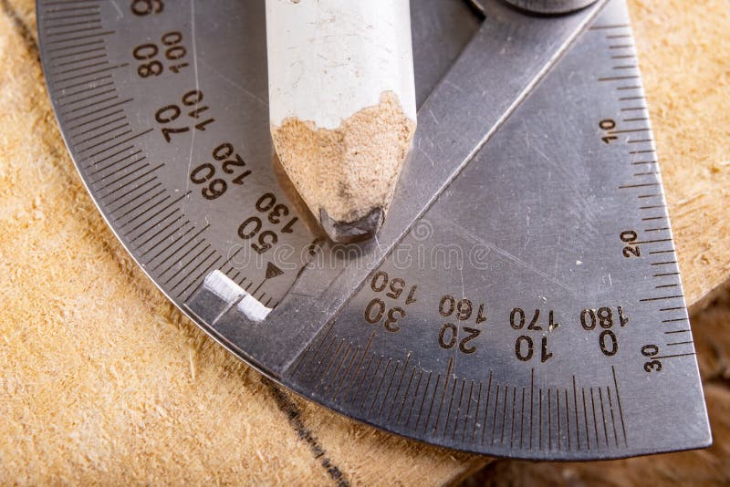 Metal Protractor for Measuring in Carpentry. Minor Work in a Home ...