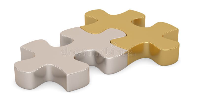 Metal Puzzle Symbol Isolated in White Background. 3d Illustration Stock ...
