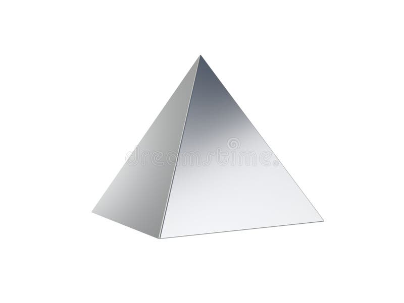 Metal Pyramid Isolated on a White Background Stock Illustration ...