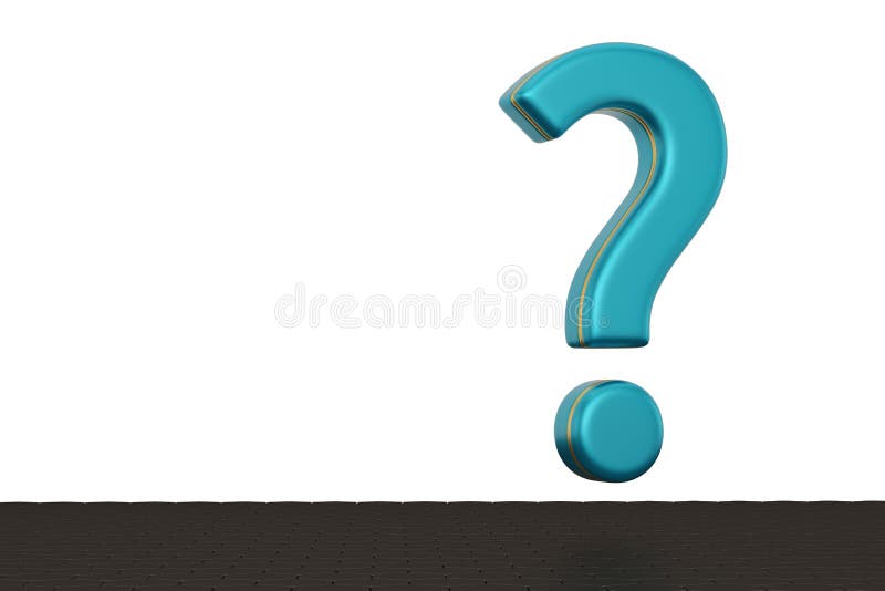 Metal Question Mark with Black Hexagon Grid. 3D Illustration Stock ...