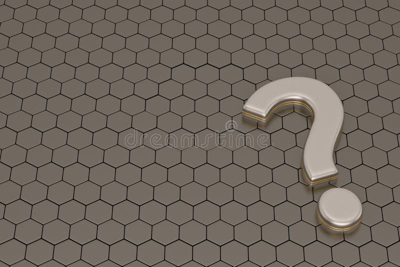 Metal Question Mark with Hexagon. 3D Illustration Stock Illustration ...