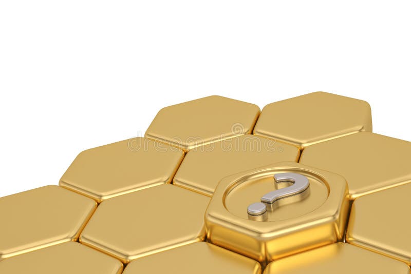 Metal Question Mark with Hexagon. 3D Illustration Stock Illustration ...