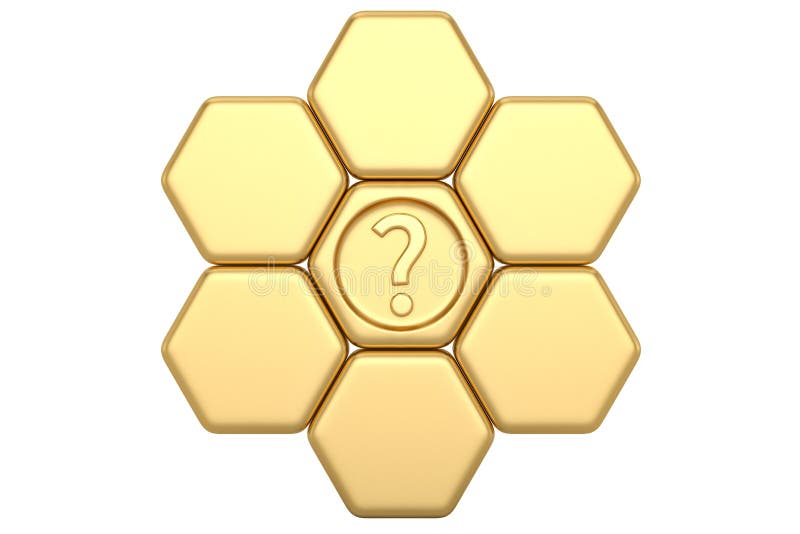 Metal Question Mark with Hexagon. 3D Illustration Stock Illustration ...