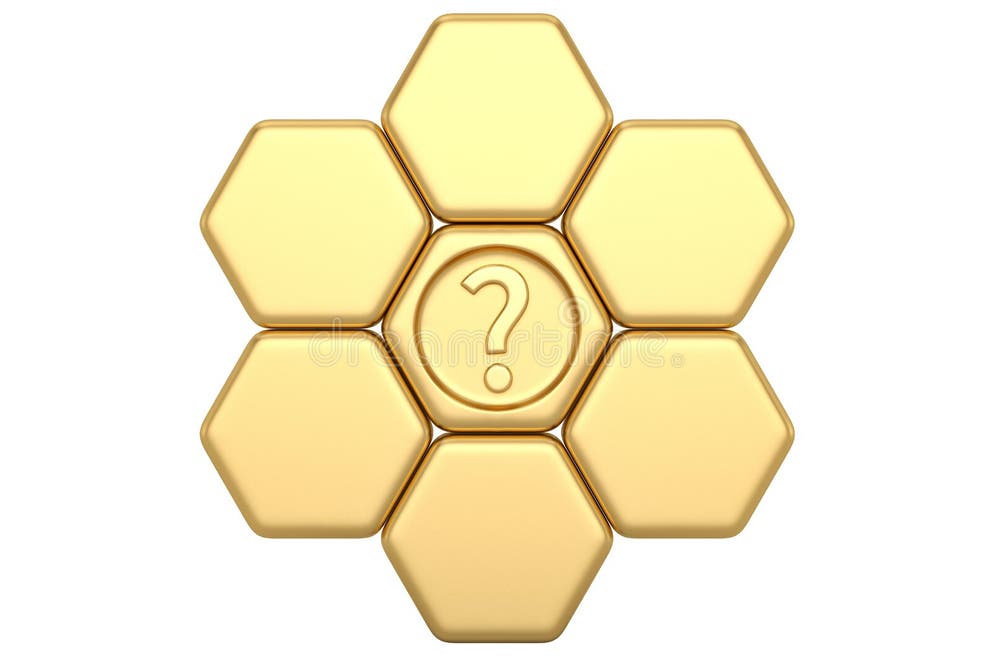 Metal Question Mark with Hexagon. 3D Illustration Stock Illustration ...