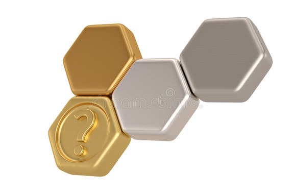 Metal Question Mark with Hexagon. 3D Illustration Stock Illustration ...