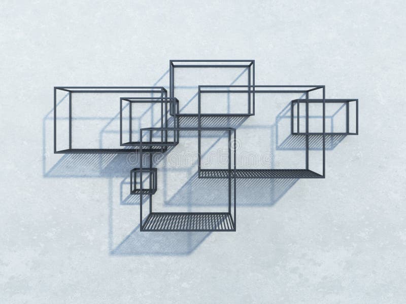 Metal Rack Construction into the Loft Interior Stock Illustration ...
