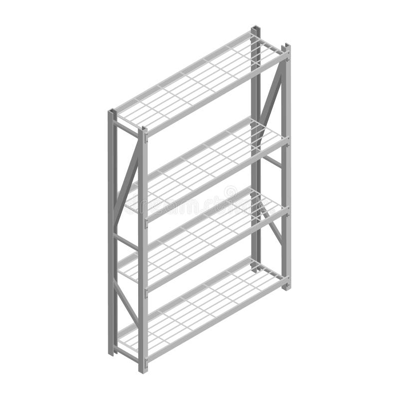 Metal Rack Isolated on White Background Isometric View Stock ...