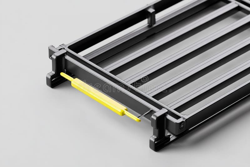 Metal Rack with Yellow Handle for Organizing and Storing Items in a ...