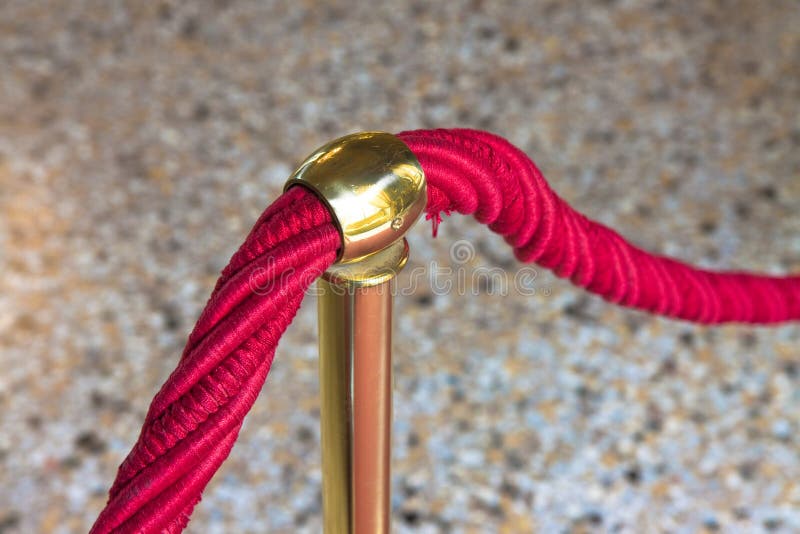 Metal Railing Stand with Red Rope for Museum or Exhibition Stock Image ...