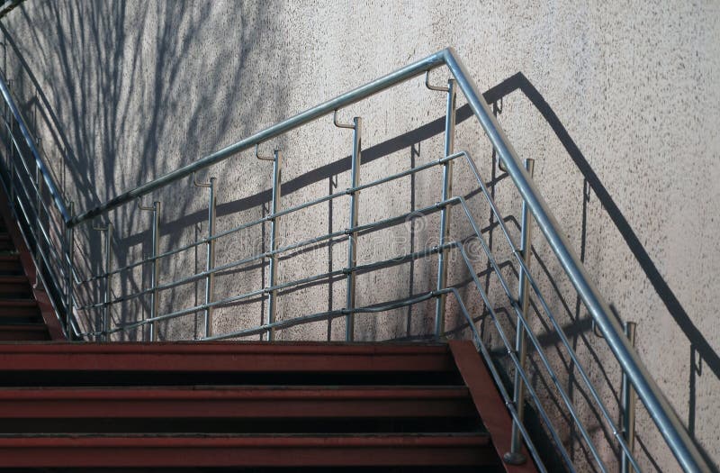 Metal railing system stock image. Image of facade, bars - 356183757