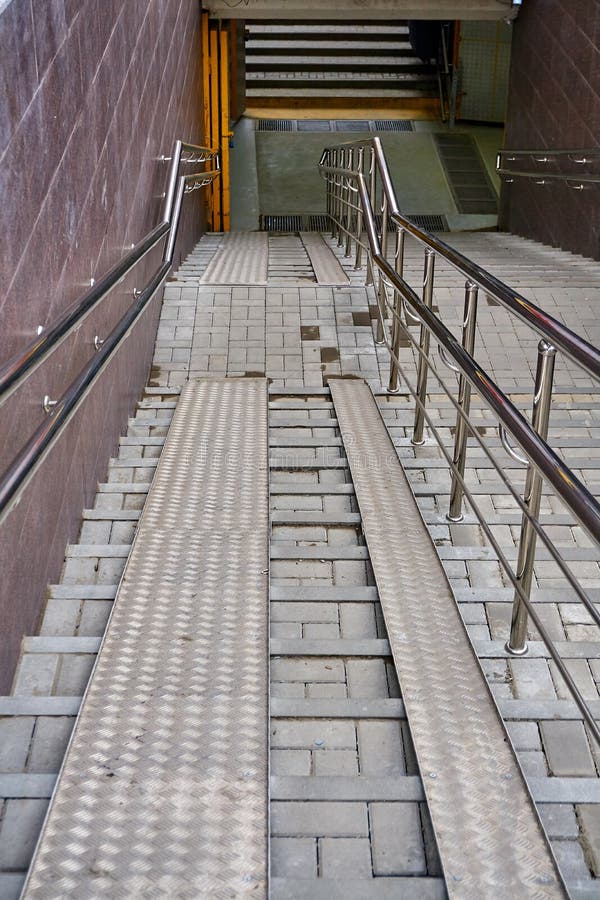 Metal Railing in the Underground Passage Stock Photo - Image of help ...