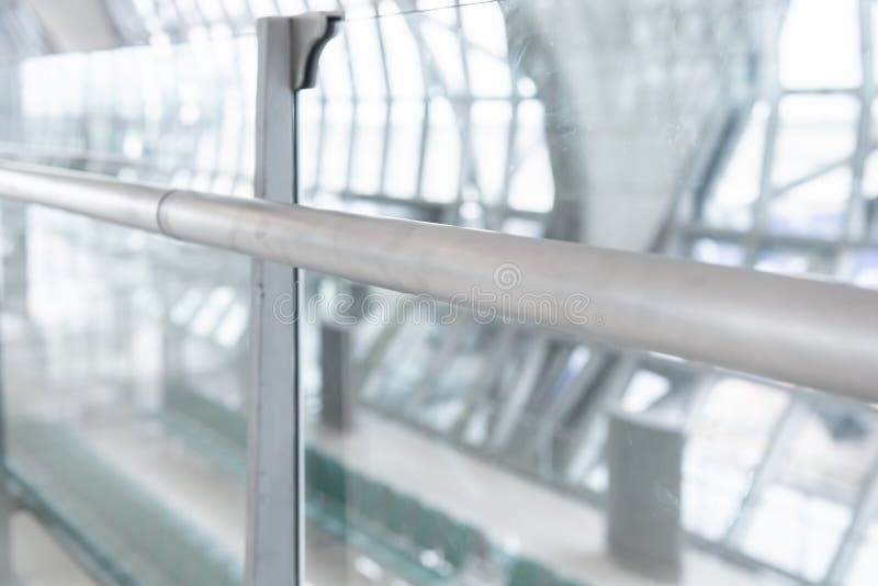 Metal Railings in the Airport Stock Image - Image of crossing ...