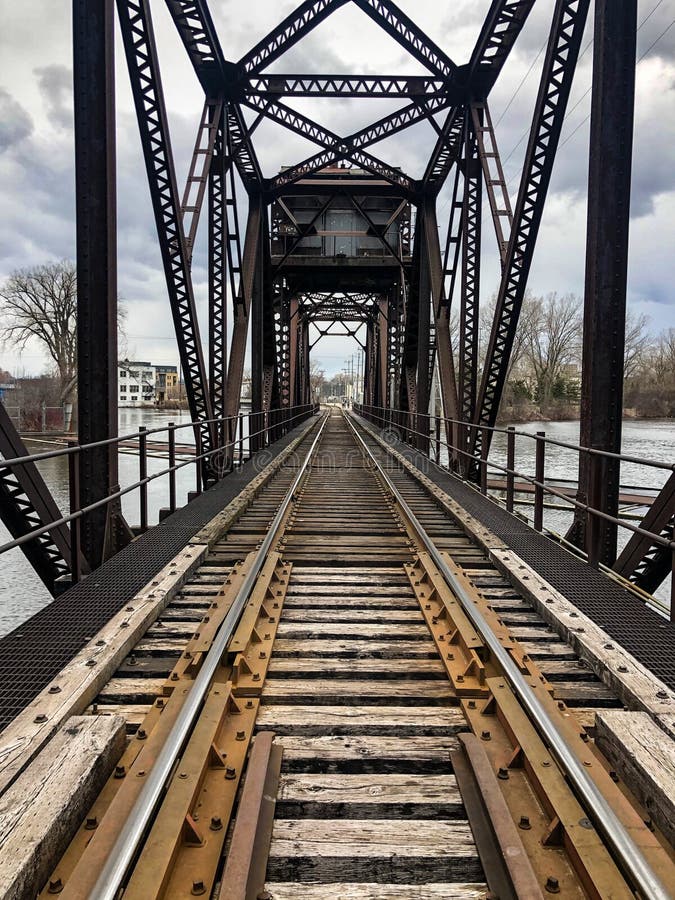 Old Metal Railroad Bridge in Canadian Rockies Stock Photo - Image of ...