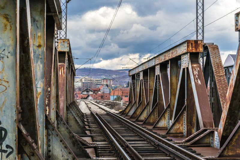Old Metal Railroad Bridge in Canadian Rockies Stock Photo - Image of ...