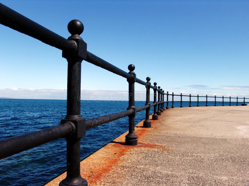 Metal Rails on a Beachfront Stock Image - Image of concrete, promenade ...