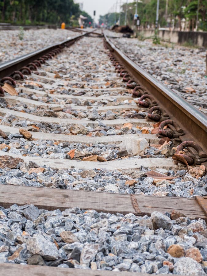 Metal Railway, Iron Railway on Rock Stock Image - Image of traffic ...