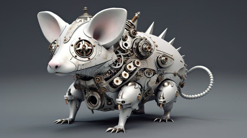 A Metal Rat with Gears and Spikes on Its Back. Generative AI Image ...
