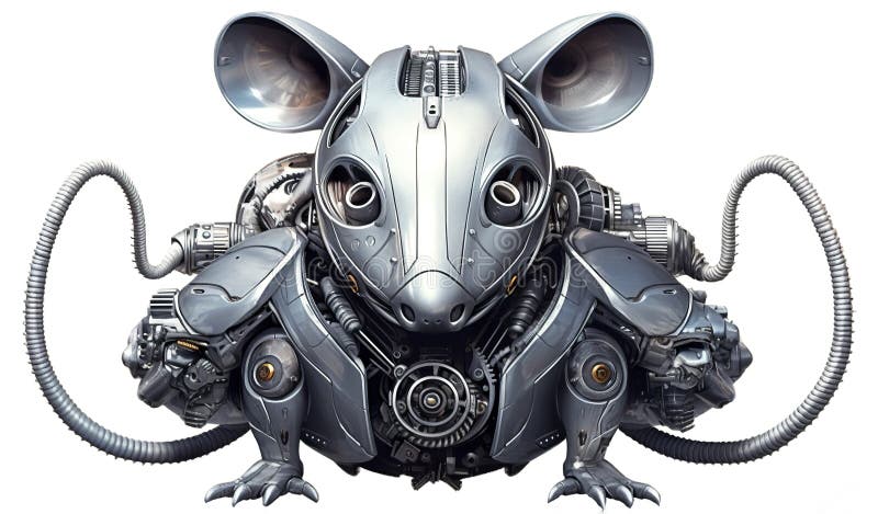 A Metal Rat with a Helmet on it S Head. Stock Photo - Image of animal ...