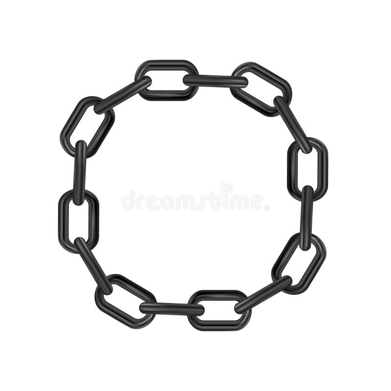 Metal Realistic Black Chain on White Panoramic Background - Vector ...