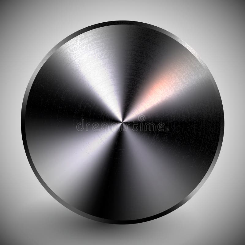 Metal Realistic Button Template Reflective Steel Stock Vector ...