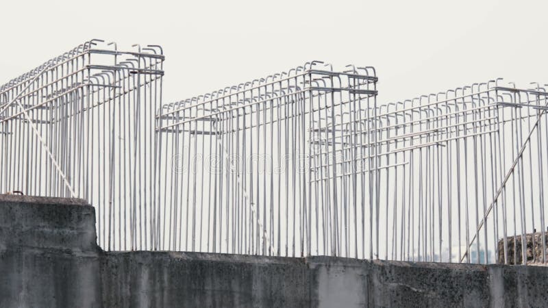 Metal Rebar Pattern on Concrete Structure Stock Video - Video of bridge ...