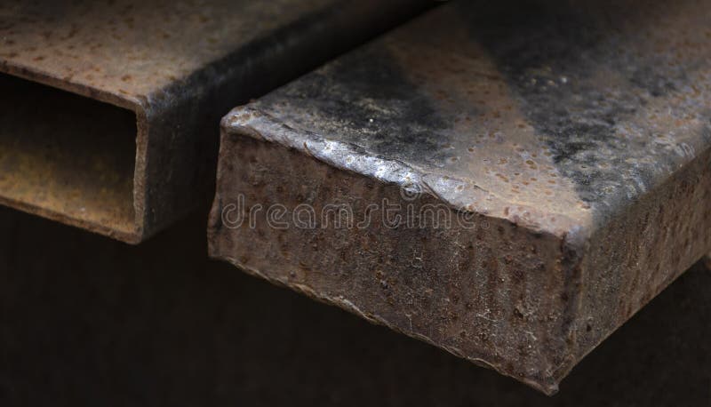 Steel Profile in Workshop. Rod Made of Metal. Steel Part for ...