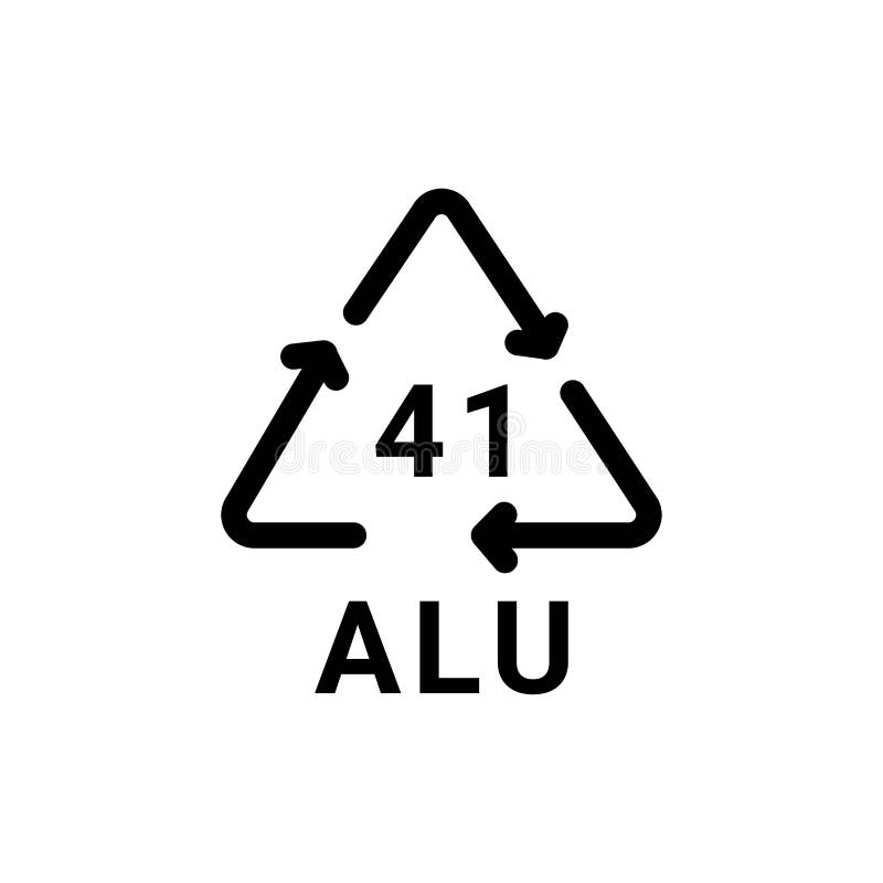 Metal Recycling Code ALU 41 Line Icon. Consumption Code. Stock Vector ...