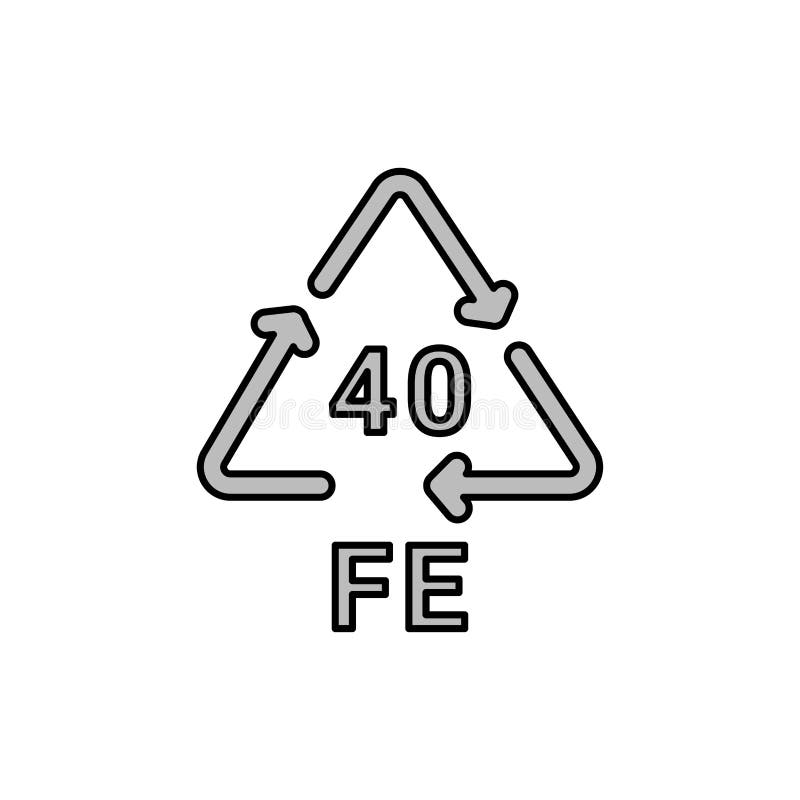 Metal Recycling Code FE 40 Line Icon. Consumption Code Stock Vector ...