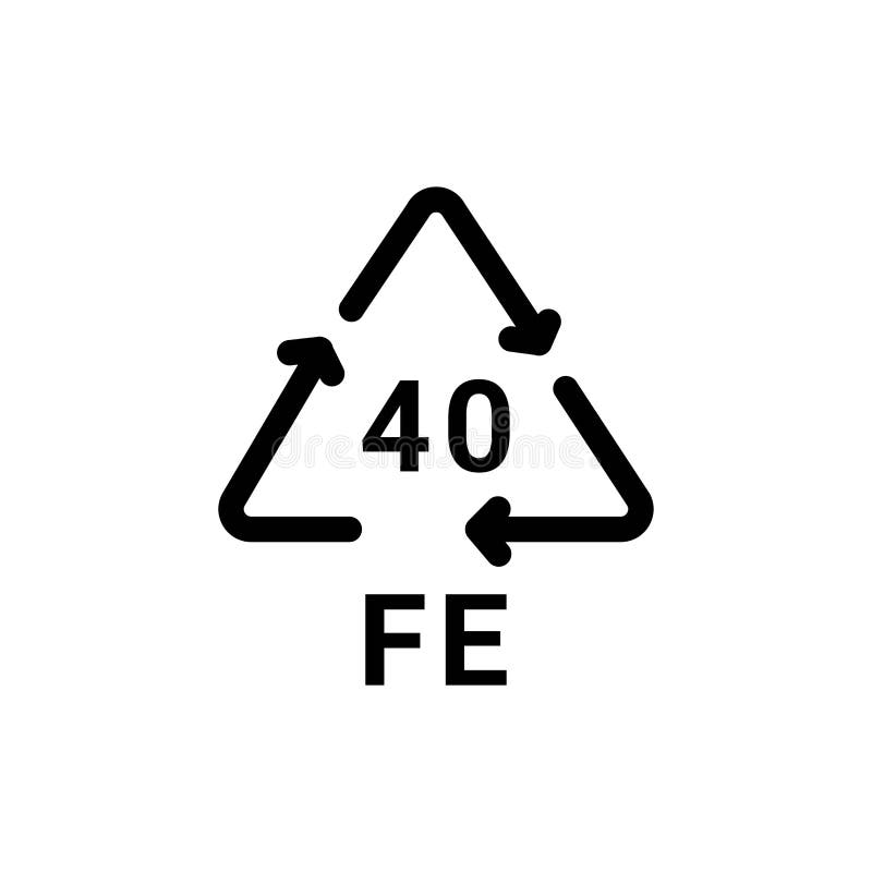 Metal Recycling Code FE 40 Line Icon. Consumption Code Stock Vector ...