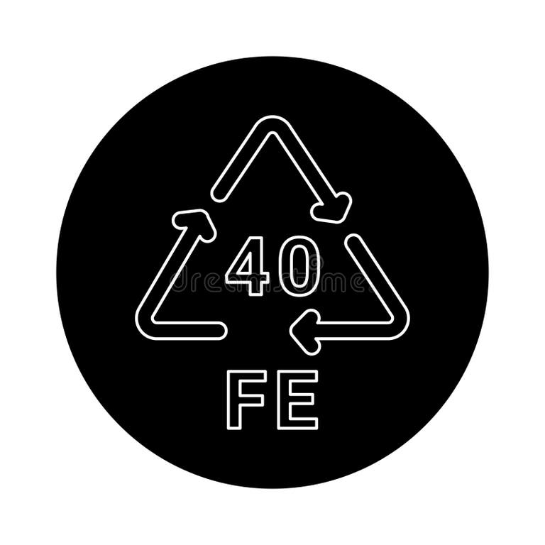 Metal Recycling Code FE 40 Line Icon. Consumption Code Stock Vector ...